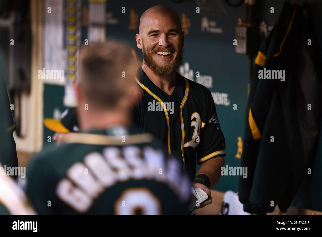 OAKLAND, CA - JULY 02: Oakland Athletics catcher Chris Herrmann (5 ...