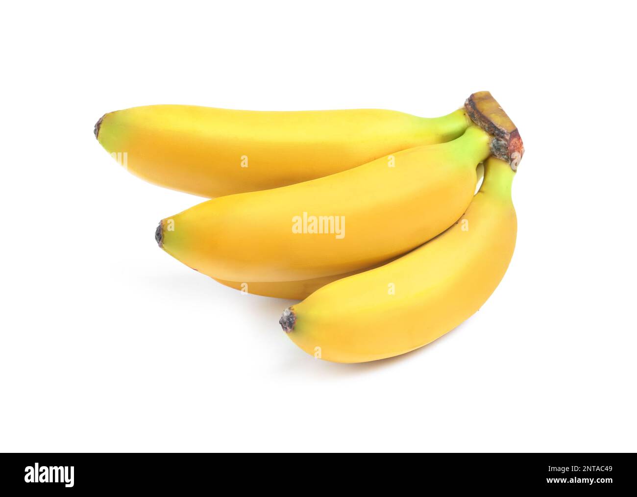 Cluster of ripe baby bananas on white background Stock Photo - Alamy