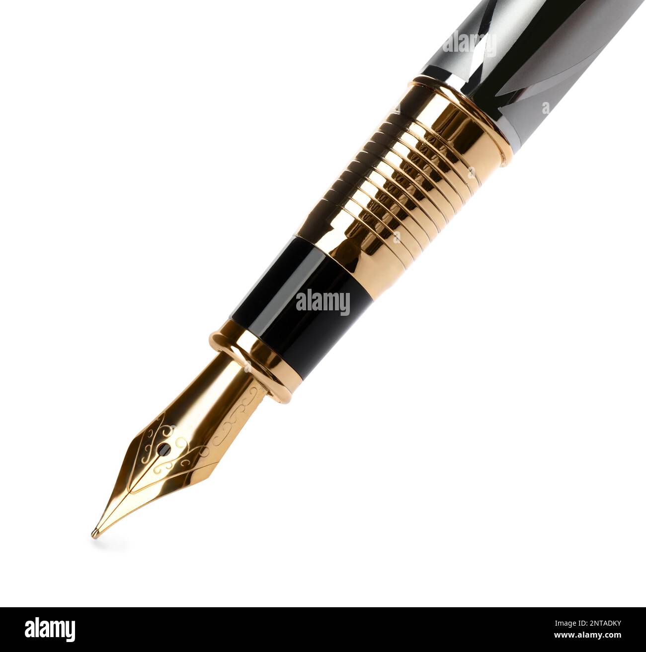 Stylish fountain pen isolated on white. Stationery Stock Photo - Alamy