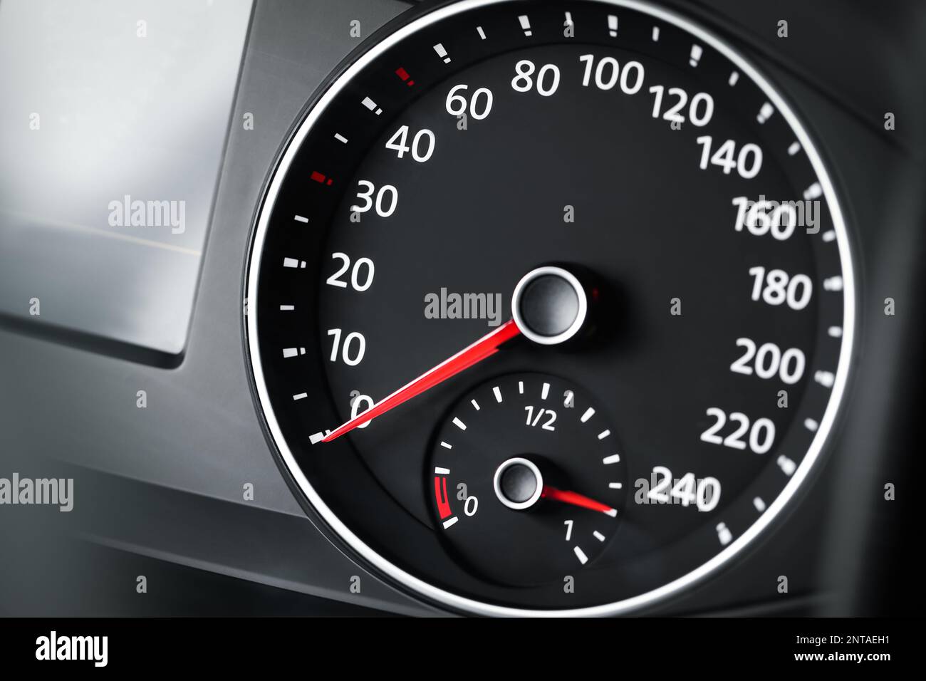 Speedometer on modern car dashboard, closeup view Stock Photo - Alamy