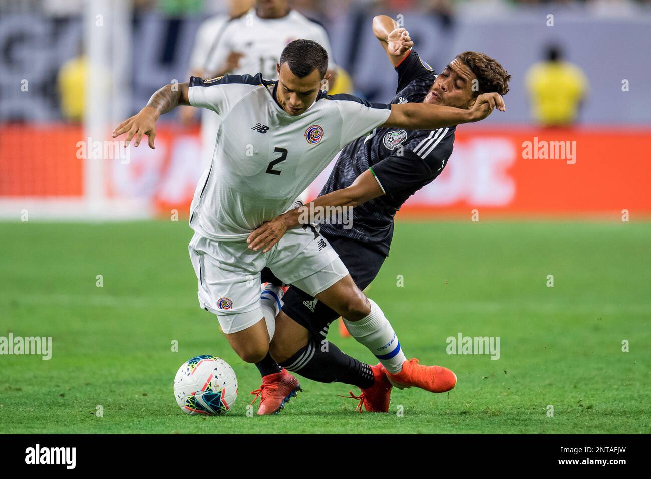 June 29, 2019: Costa Rica midfielder Randall Leal (2) and Mexico ...