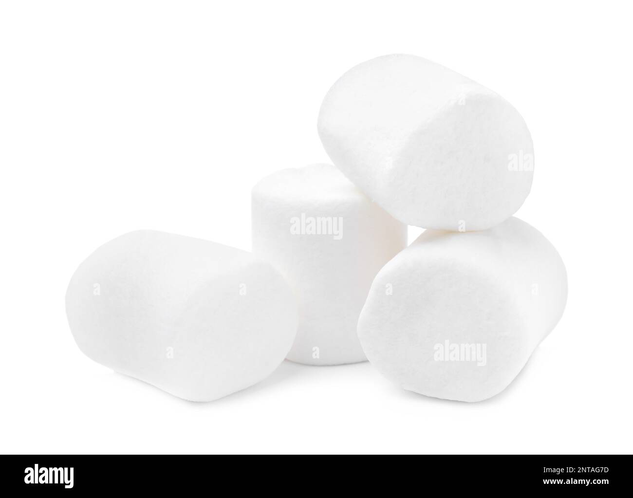 Pile of delicious puffy marshmallows on white background Stock Photo ...