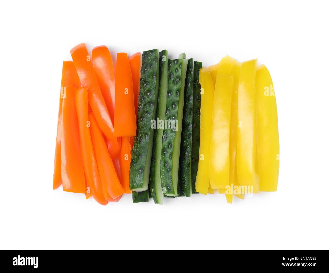 Bell pepper sticks sliced Cut Out Stock Images & Pictures - Alamy