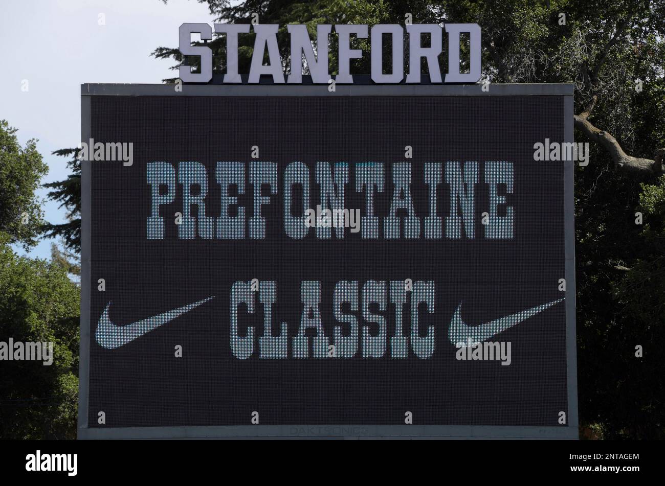 General overall view of the scoreboard at Cobb Track & Angelll Field ...