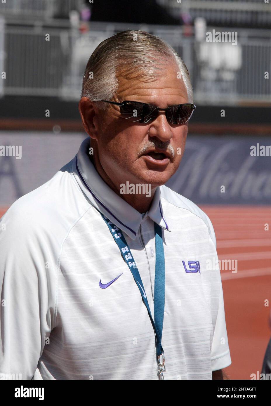 LSU Tigers coach Dennis Shaver at a training session prior to the 45th ...