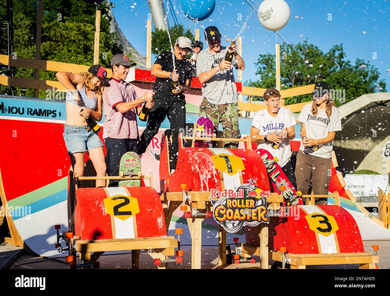 Red bull roller coaster hi-res stock photography and images - Alamy
