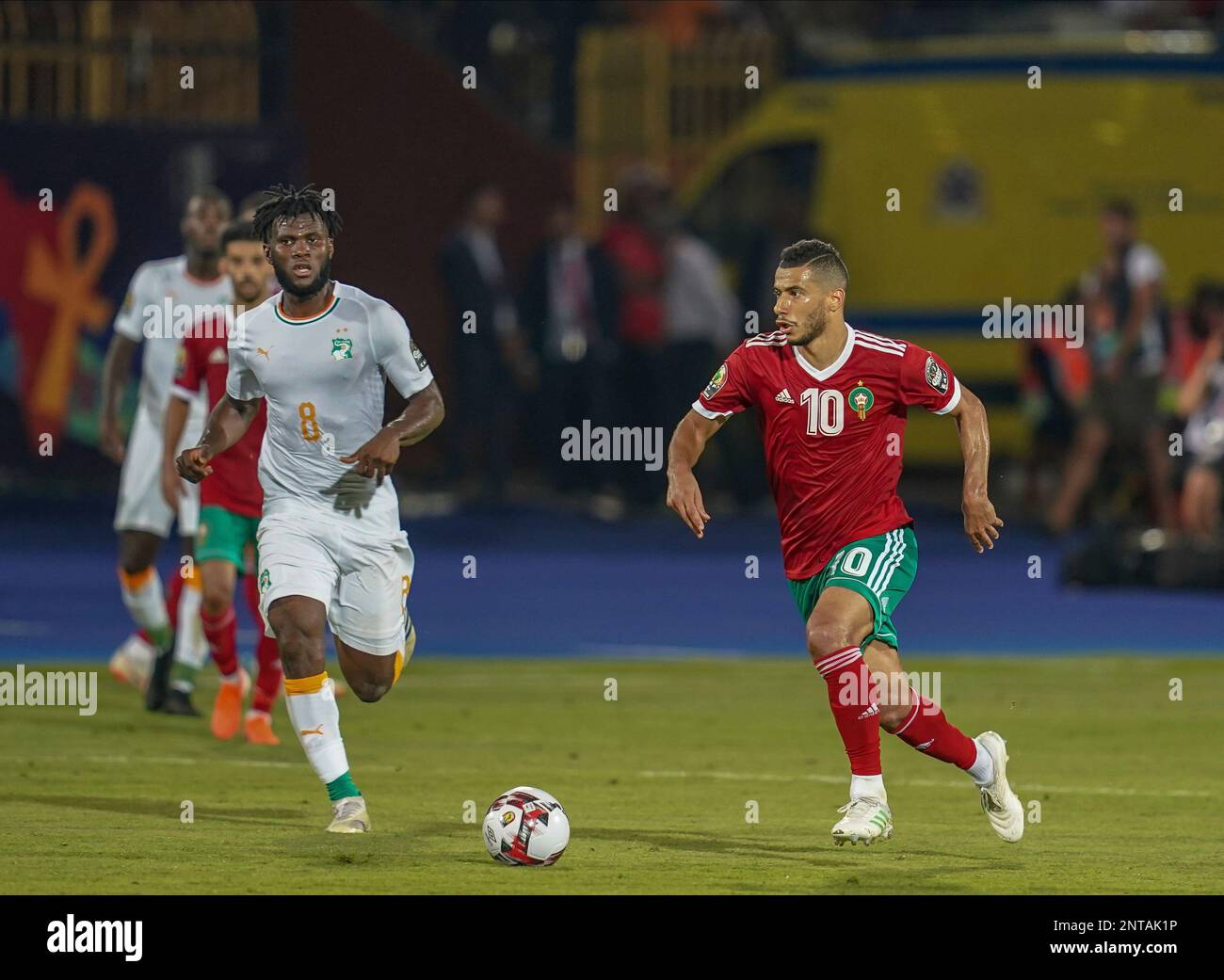 June 28, 2019: Younes Belhanda of Morocco and Franck Yannick Kessie of ...