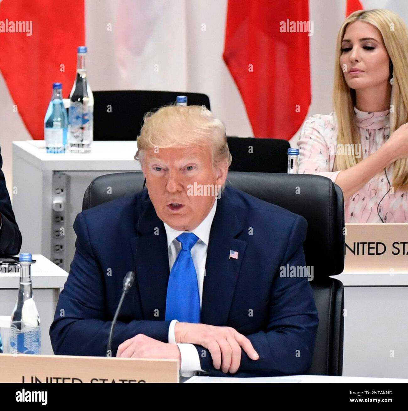 U.S. President Donald Trump (front) and the advisor to the president ...