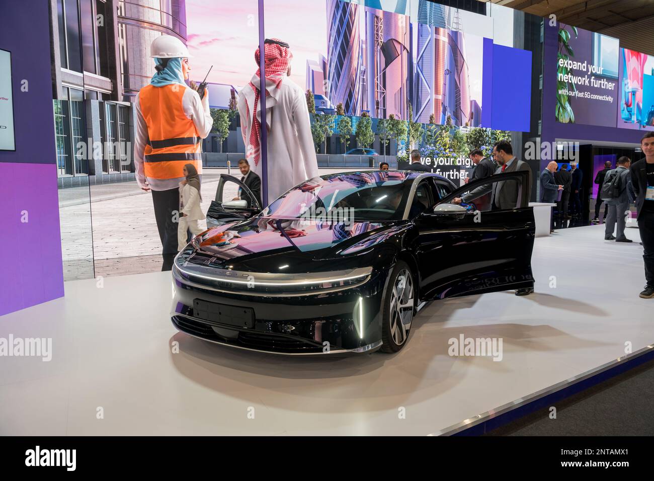Barcelona , Spain - February 27 2023: Mobile world congress 2023 in ...