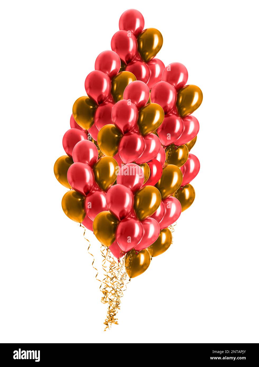 Big bunch of color balloons on white background Stock Photo - Alamy
