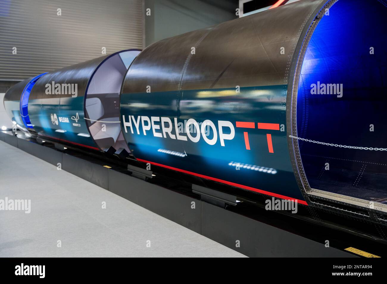 Barcelona , Spain - February 27 2023: Mobile world congress 2023 in Barcelona. Booth or stand of ...