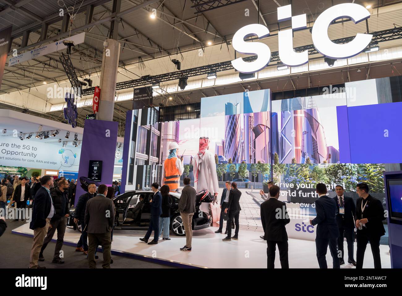 Barcelona , Spain - February 27 2023: Mobile world congress 2023 in ...