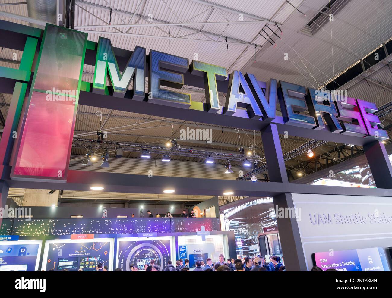 Barcelona , Spain - February 27 2023: Mobile world congress 2023 in ...