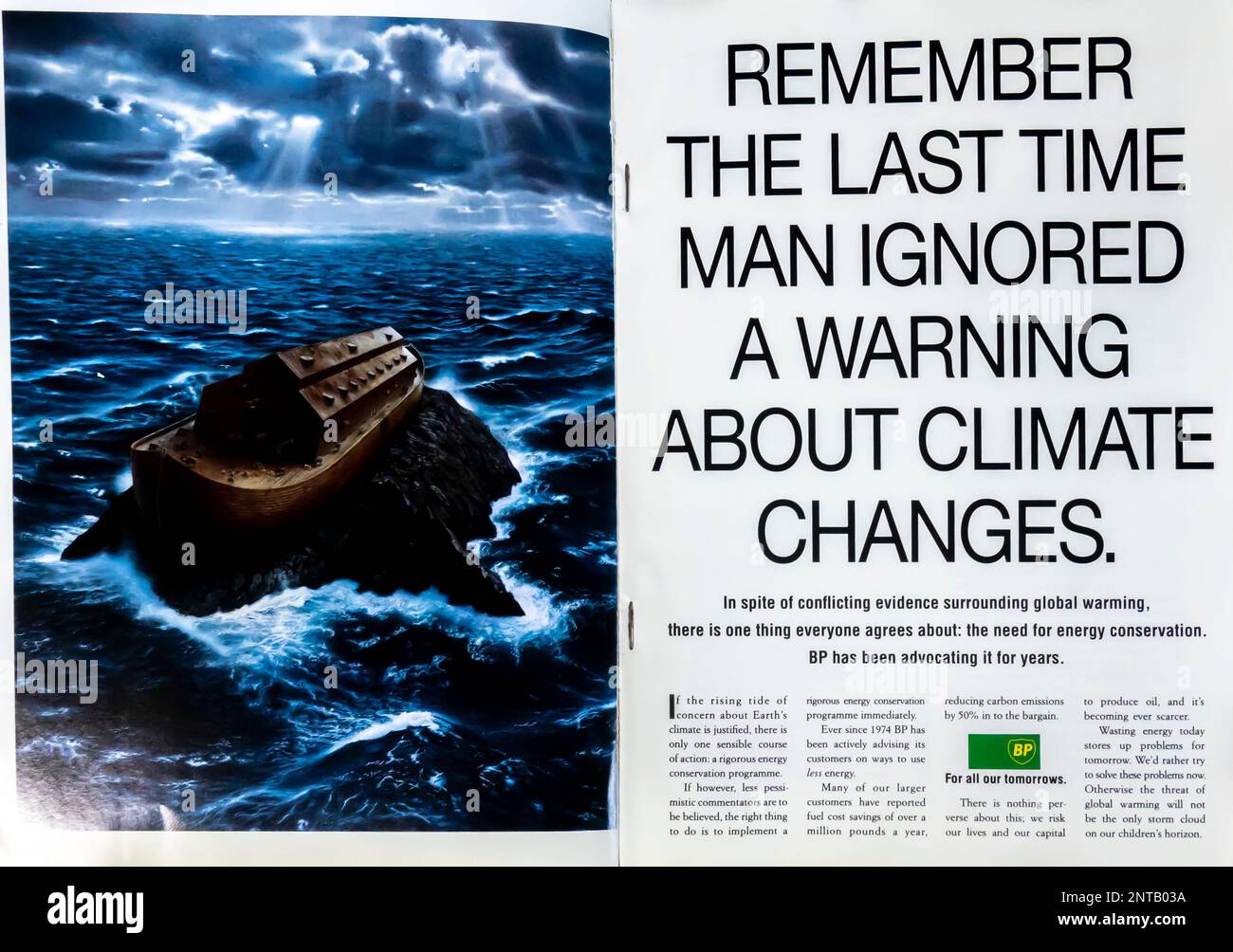 BP British petroleum advert in a NatGeo magazine, August 1993 Stock Photo - Alamy