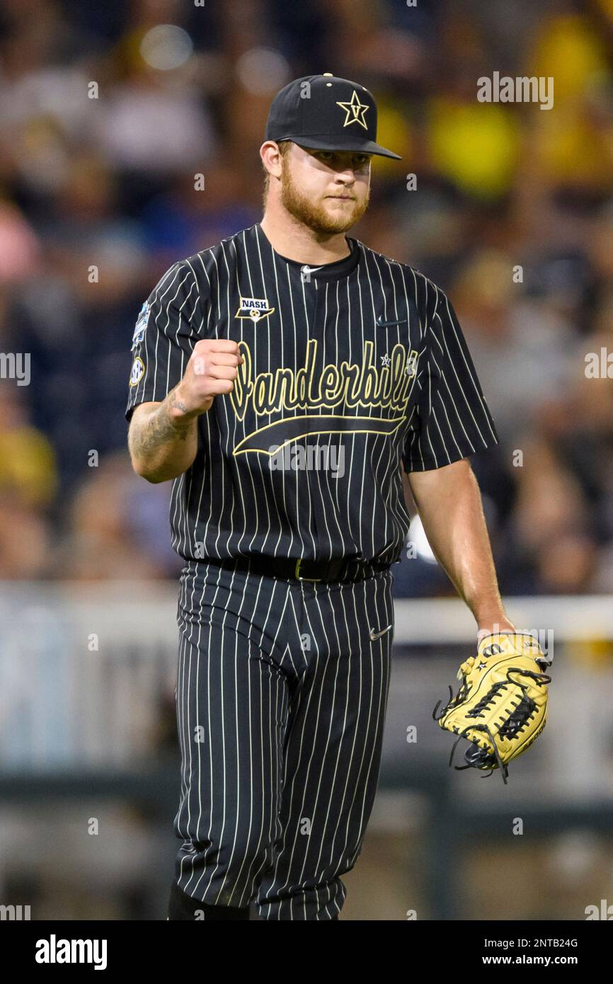 June 25, 2019 - Omaha, NE U.S. - Vanderbilt pitcher Tyler Brown #21 ...