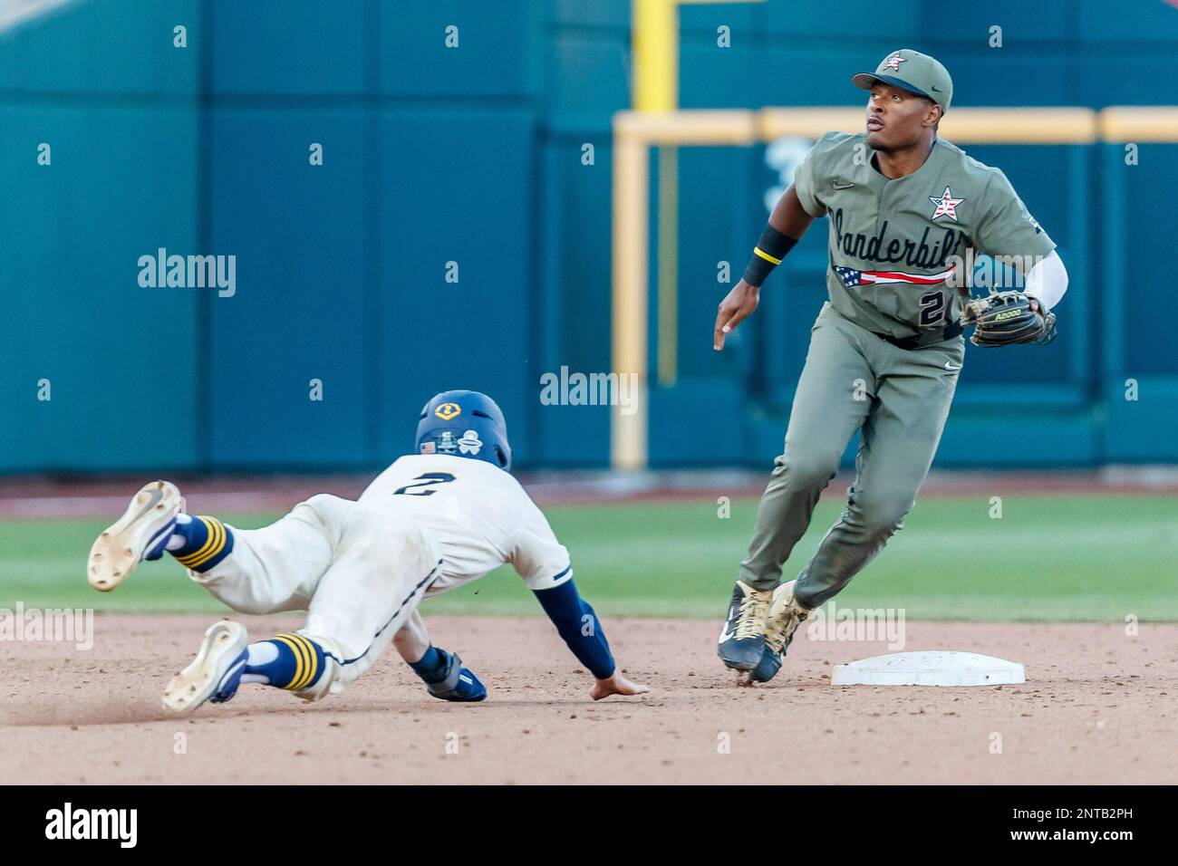 June 24, 2019 - Omaha, NE U.S. - Michigan's Jack Blomgren #2 slides ...