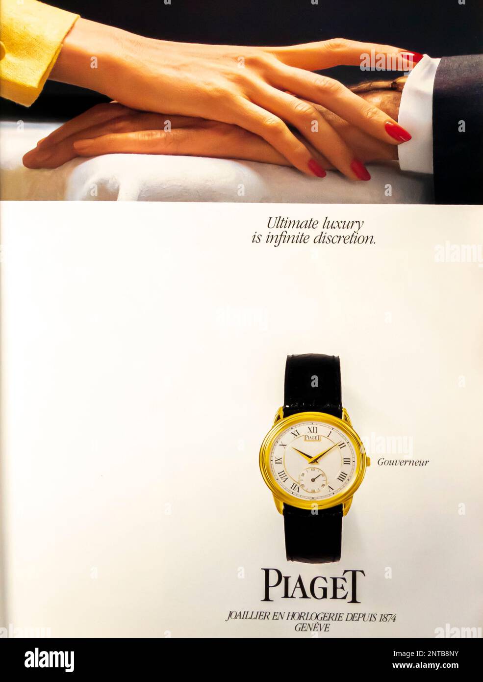 1992 PIAGET GOUVERNEUR watch print ad Stock Photo - Alamy