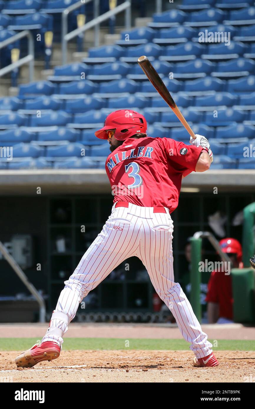 TAMPA, FL - JUNE 23: Luke Miller (3) of the Phillies at bat during the ...