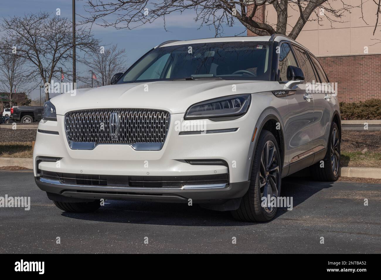 Fishers - Circa February 2023: Lincoln Aviator SUV display at a ...