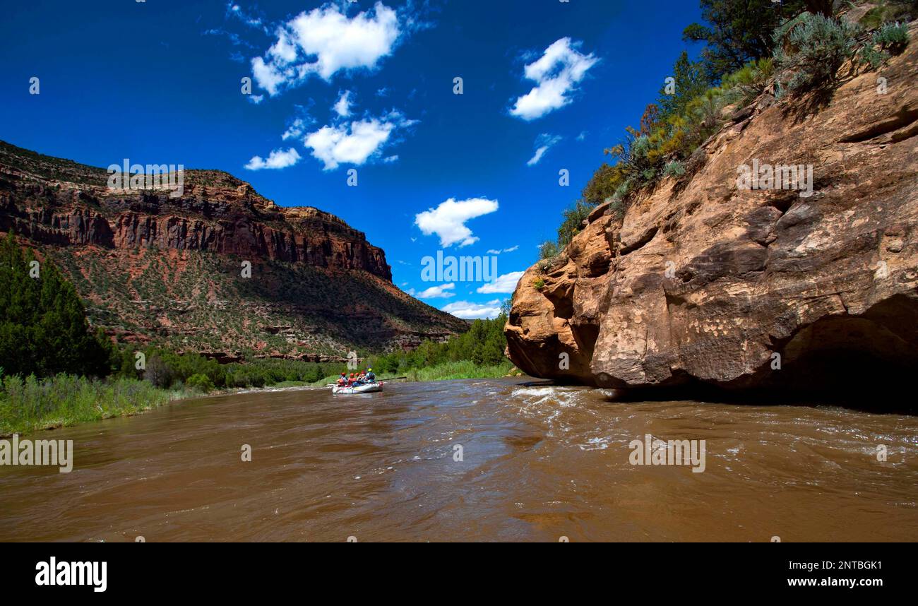 In this Saturday, June 8, 2019 photo, raft from Mild to Wild Rafting ...