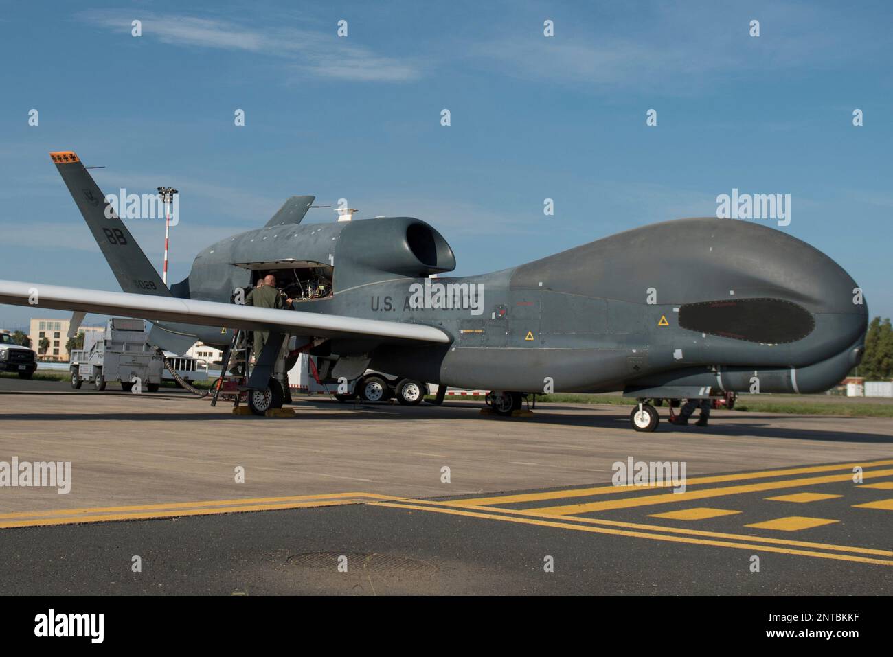 In this Oct. 24, 2018, photo released by the U.S. Air Force, members of ...