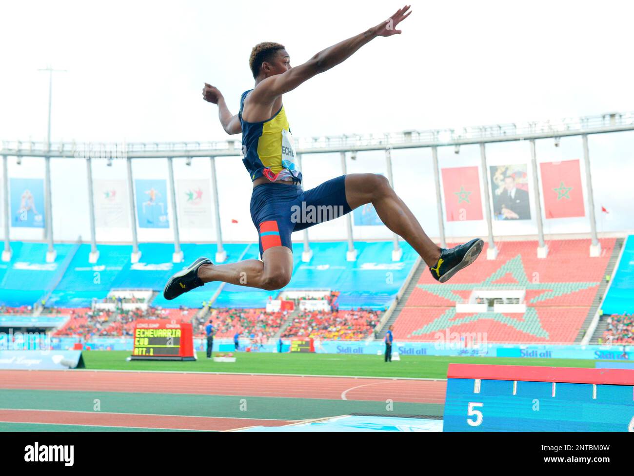 Juan Miguel Echevarría (CUB) wins the long jump at 27-4½ (8.34m) during the 2019 Meeting ...