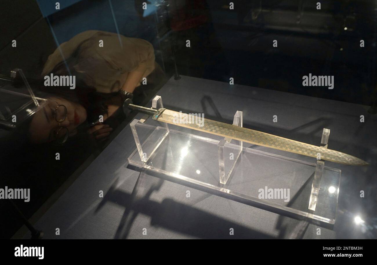 A view of the Sword of Goujian, a bronze sword belonging to King Gou ...