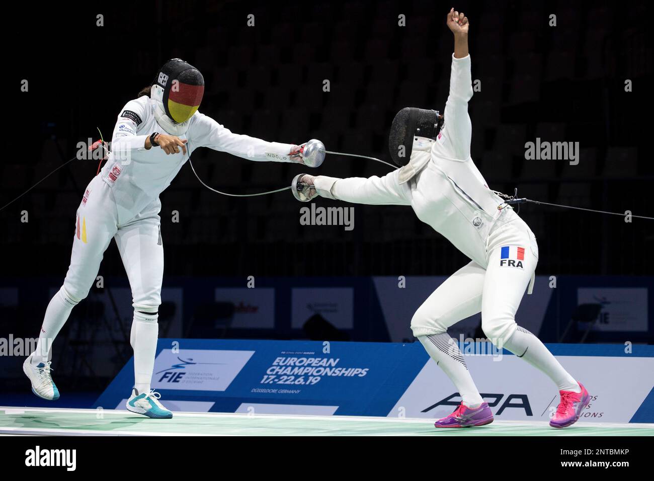 Alexandra Ndolo of Germany, left, fighting against Caroline Vitalis of ...