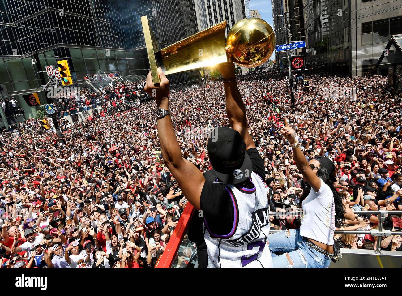 Toronto Raptors guard Kyle Lowry holds the Larry O'Brien Championship ...