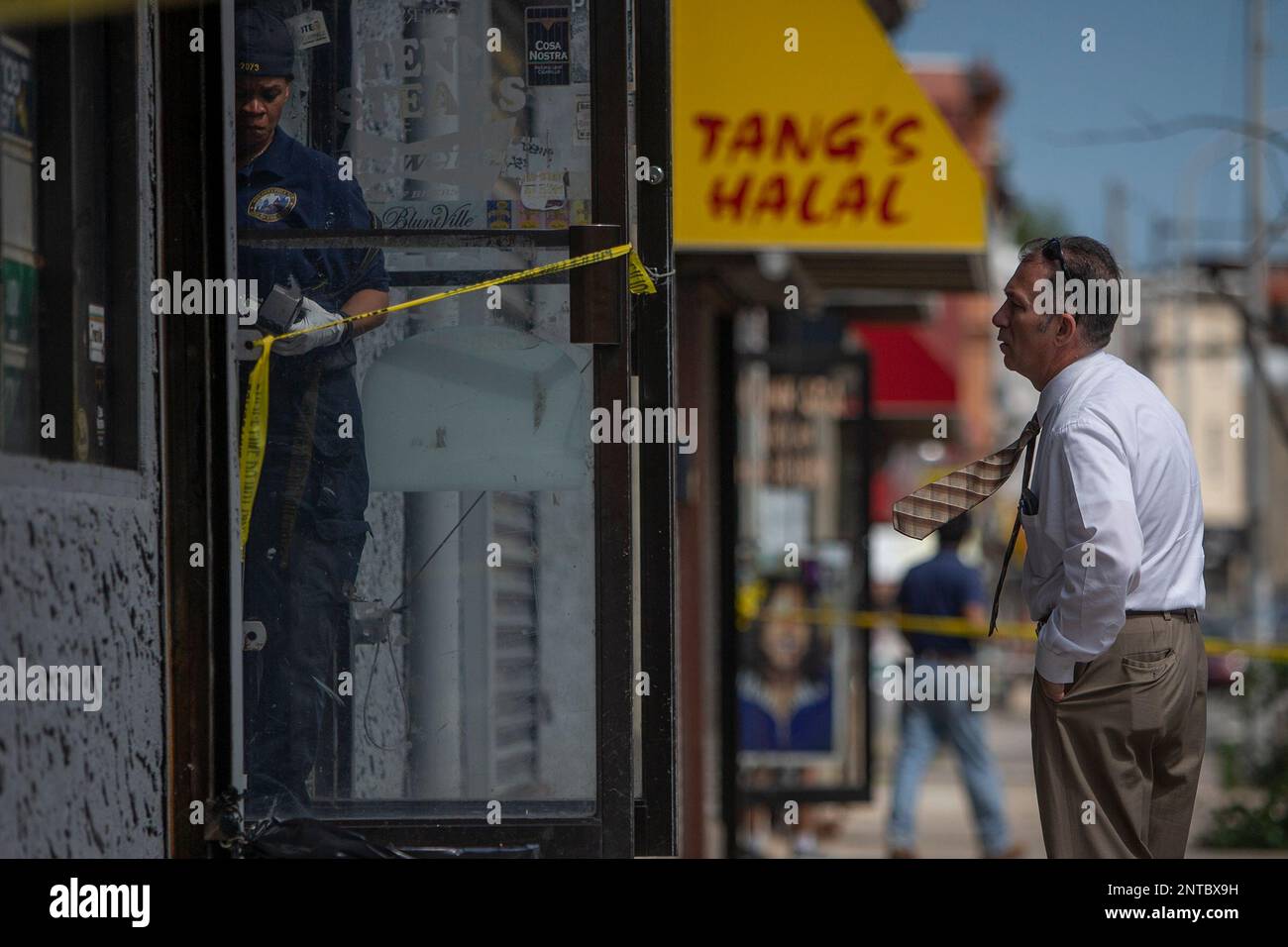 In this Saturday, June 15, 2019 photo, Philadelphia Police and a crime ...