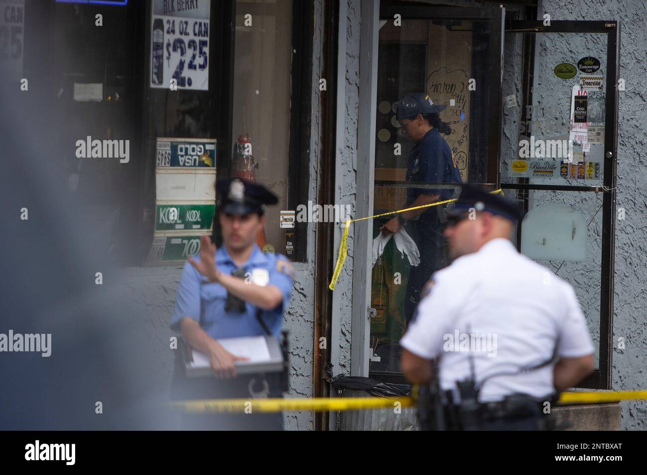 In this Saturday, June 15, 2019 photo, Philadelphia Police and a crime ...