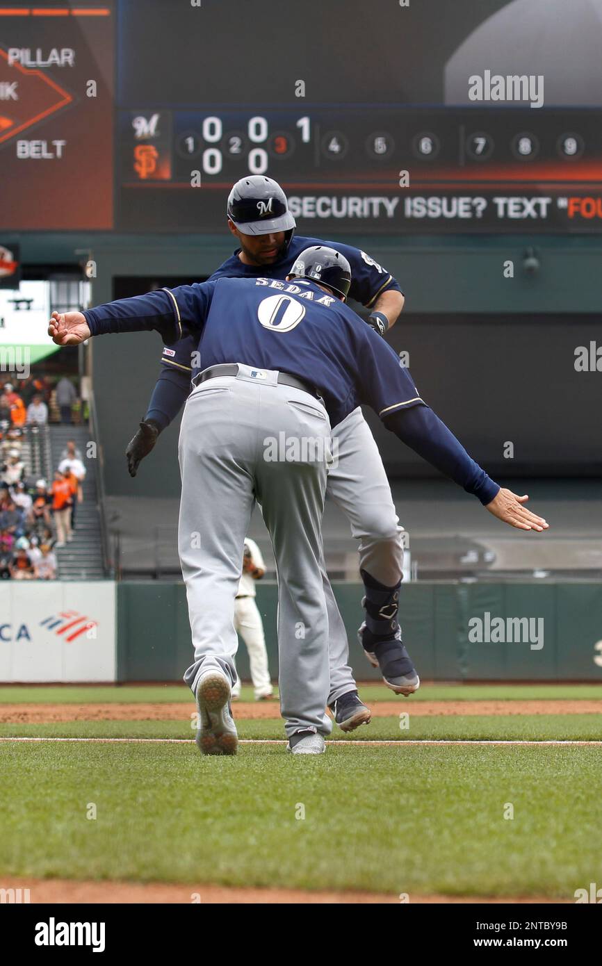 SAN FRANCISCO, CA - JUNE 15: Milwaukee 3rd Base Coach Ed Sedar ...
