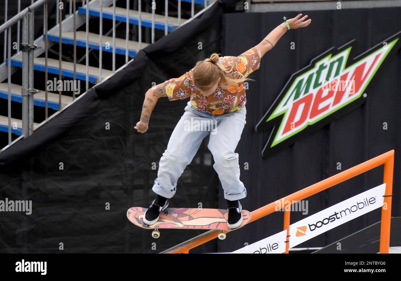 Candy Jacobs, of the Netherlands, competes in the women's street ...