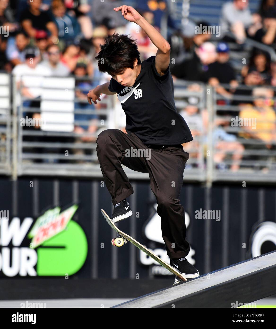Yuto Horigome of Japan competes in the Men's Street Skateboard ...