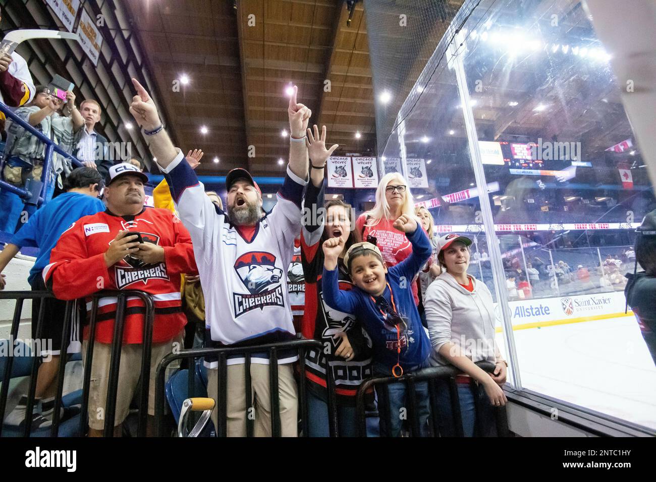 ROSEMONT, IL - JUNE 08: Charlotte Checkers fans are seen after game ...