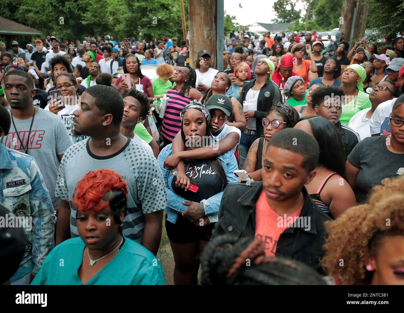 North Memphis residents gather for a vigil, Friday, June 14, 2019, to ...