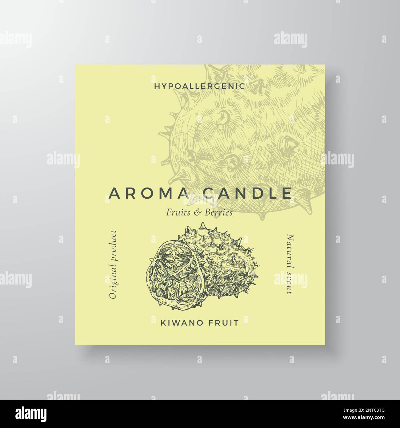 Aroma candle vector label template Kiwano scent from local purveyors ...
