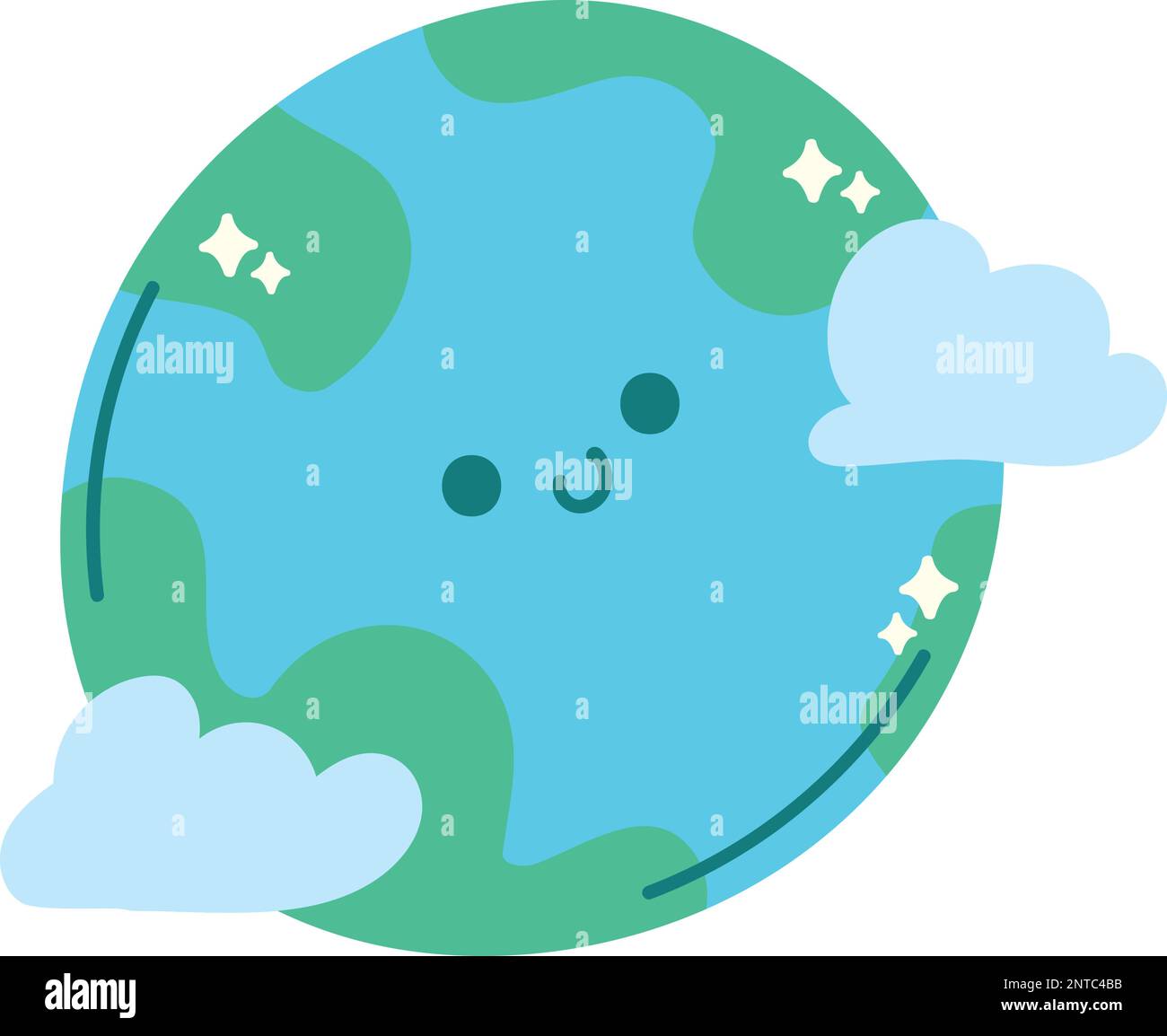 cute earth planet ecological sustainability Stock Vector Image & Art ...