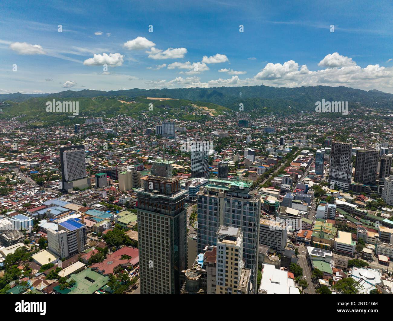 Aerial view of buildings and skyscrapers in Cebu city. Cityscape in the ...