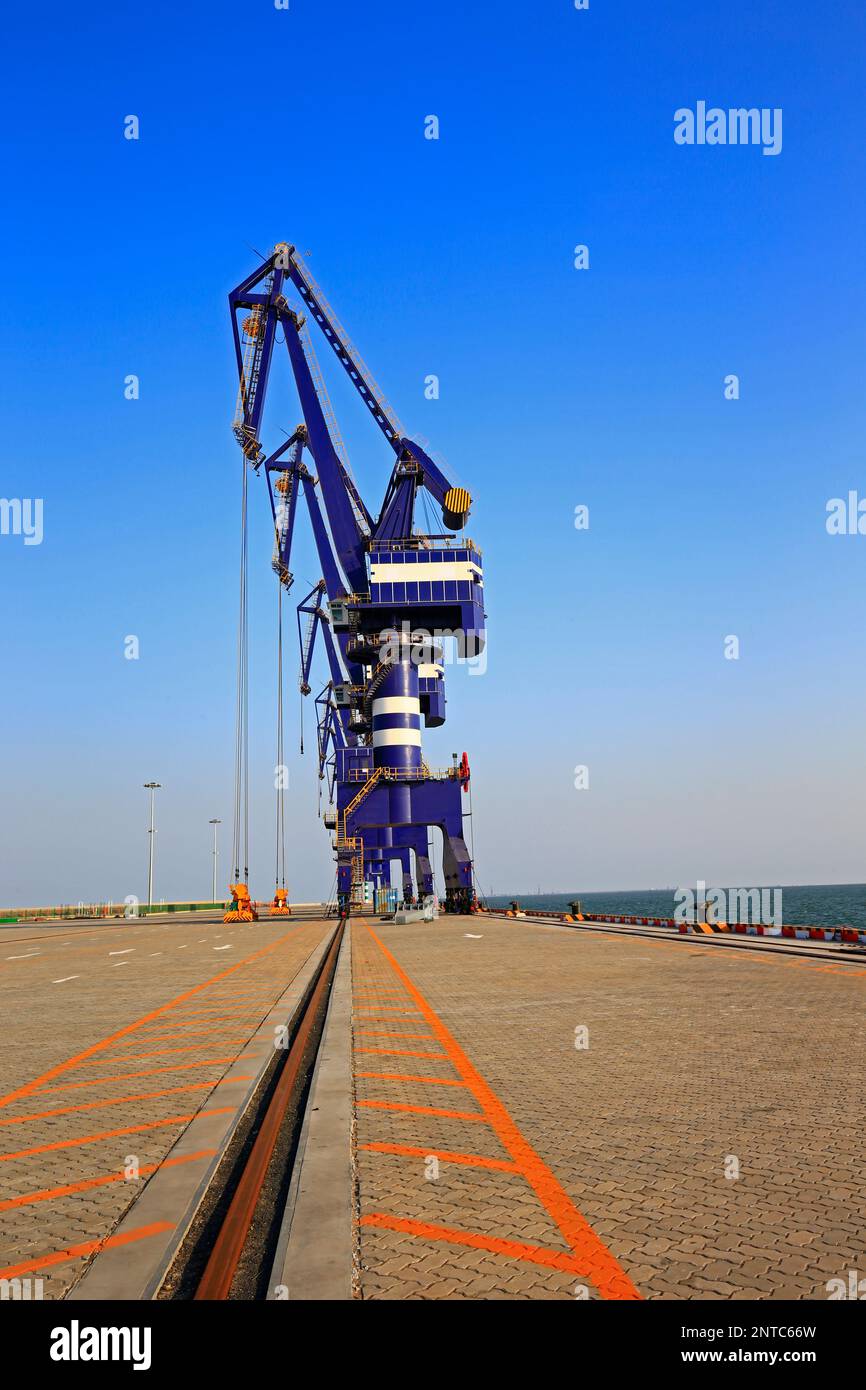 Port crane work Stock Photo - Alamy
