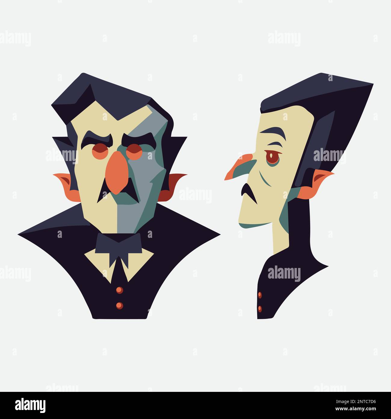 Vampire cartoon character wearing black and red cape Stock Vector Image ...