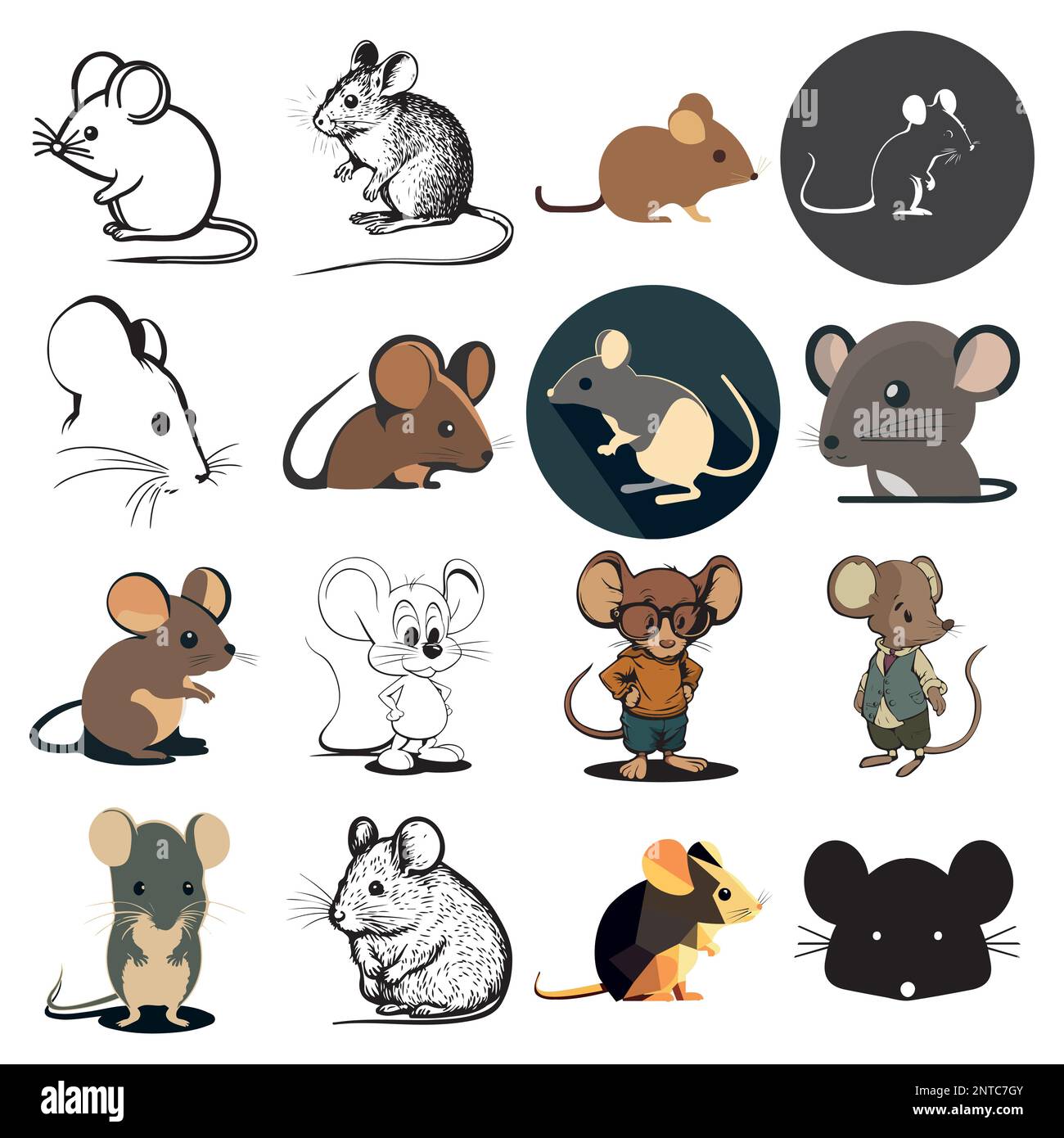 Mouse icon, rat, mice thin line symbols for web and mobile phone Stock ...