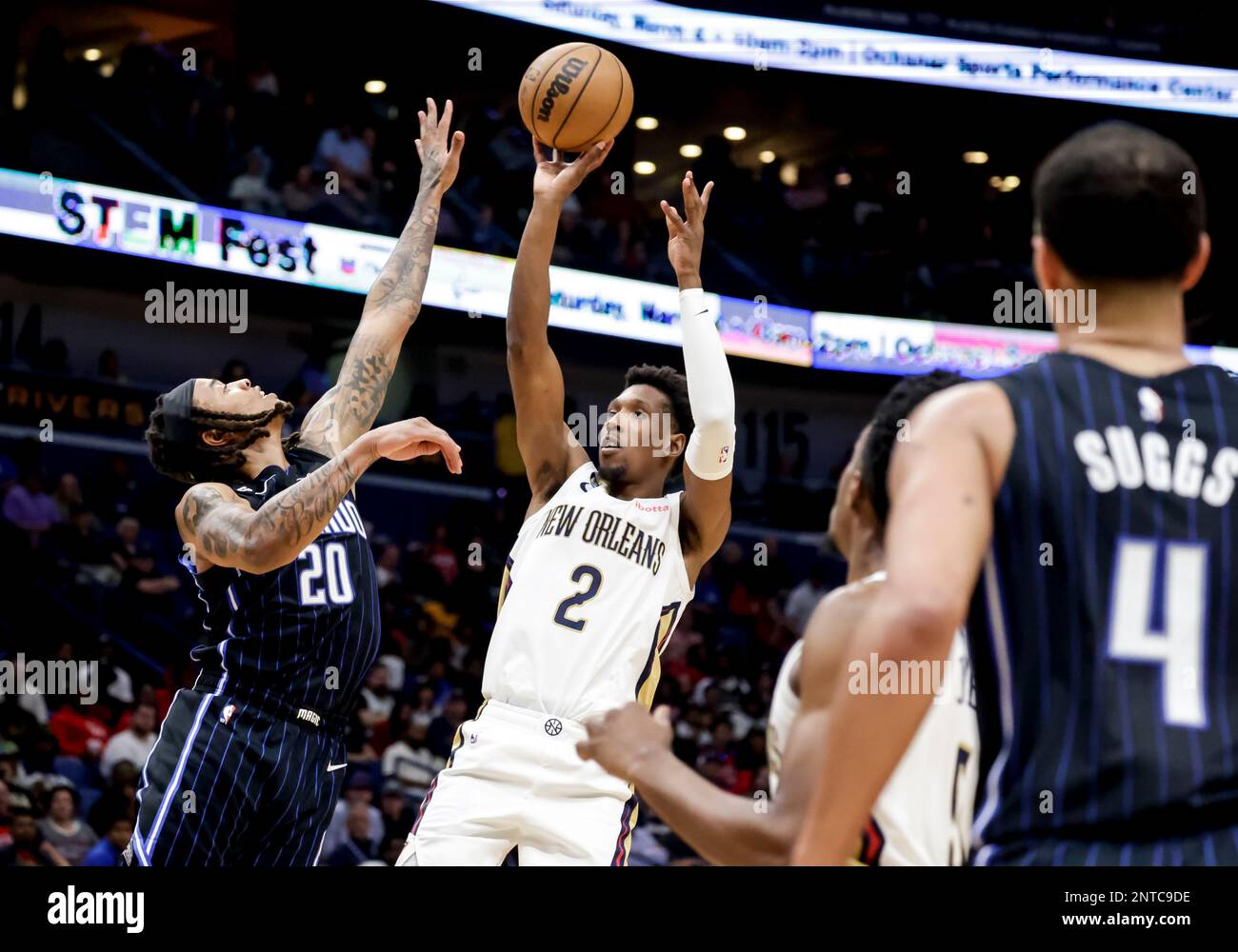 New Orleans Pelicans guard Josh Richardson (2) shoots over Orlando ...