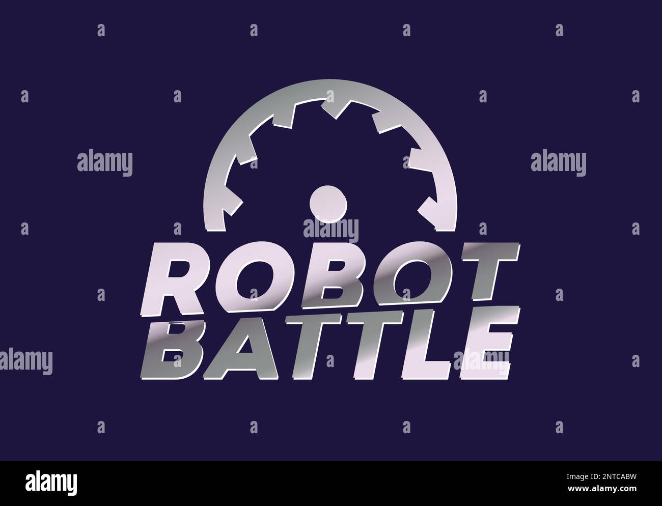 Logo for the battle of robots with a metallic effect. Vector clipart ...