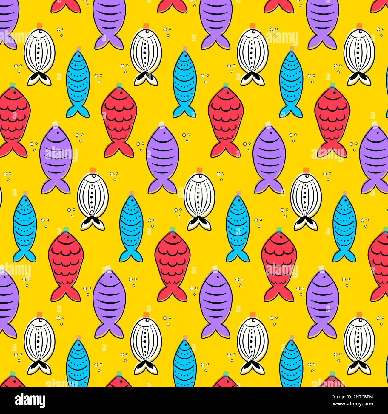 French April Fool's Day. Poisson d'avril. Color pattern with fish ...