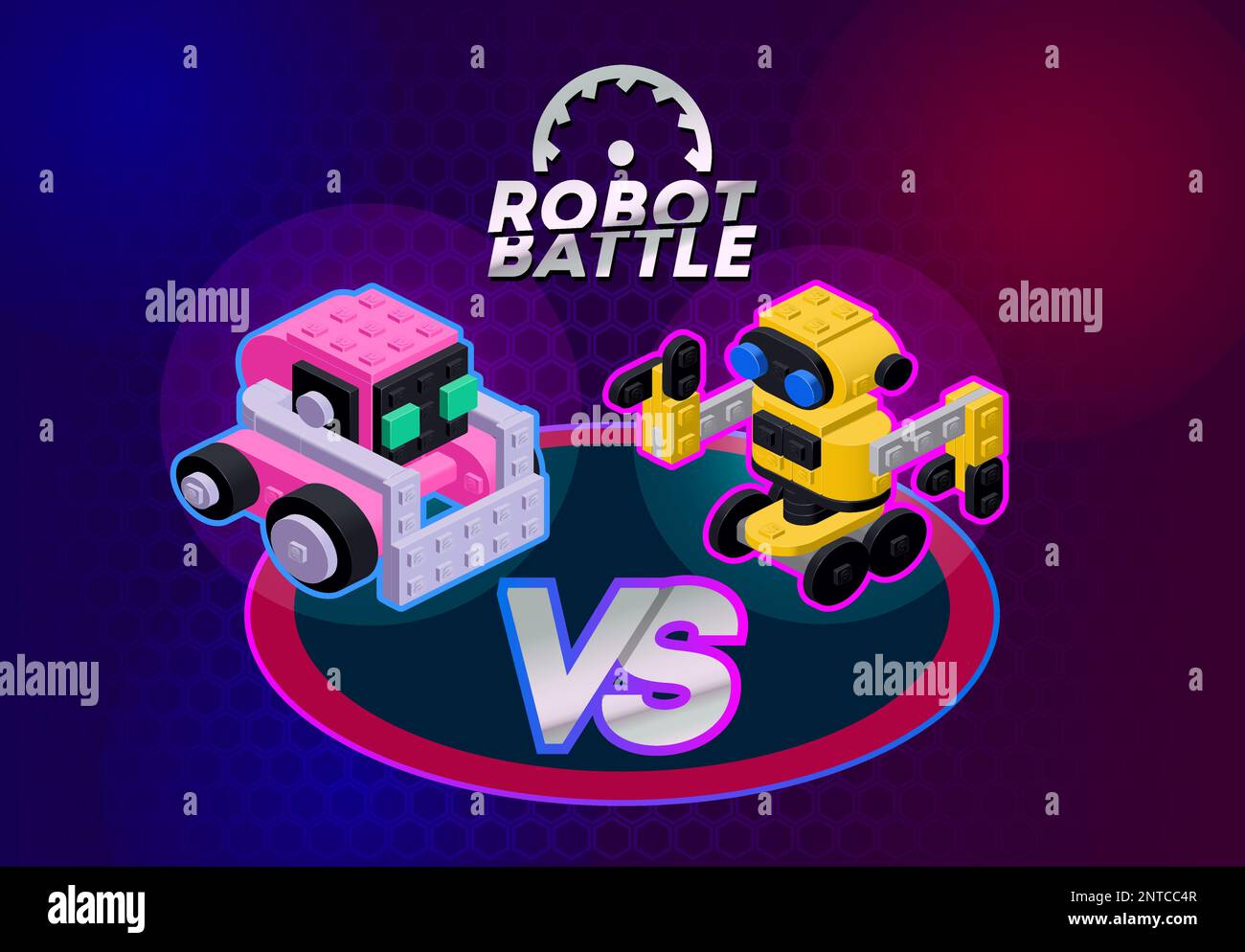 Poster template for the battle of homemade robots. Vector clipart Stock Vector Image & Art - Alamy