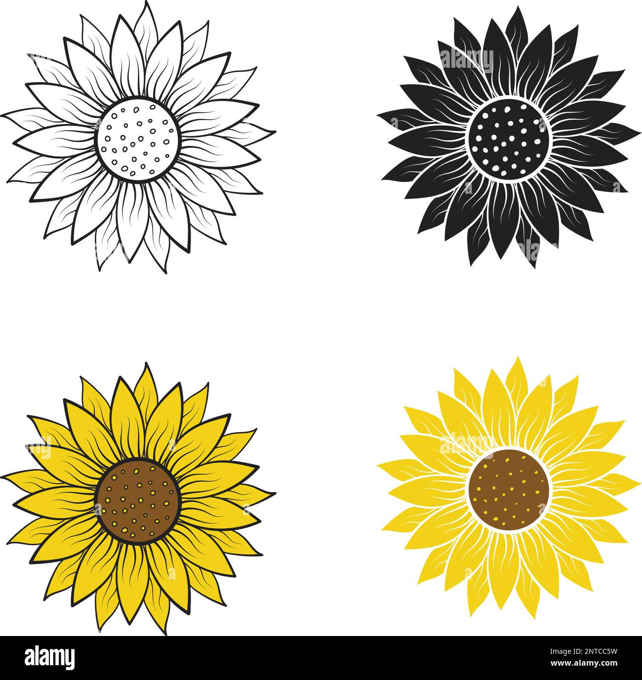 Sunflower Clipart | Sunflower SVG | Sunflower SVG Cut File | Sunflower Vector Cutting files ...