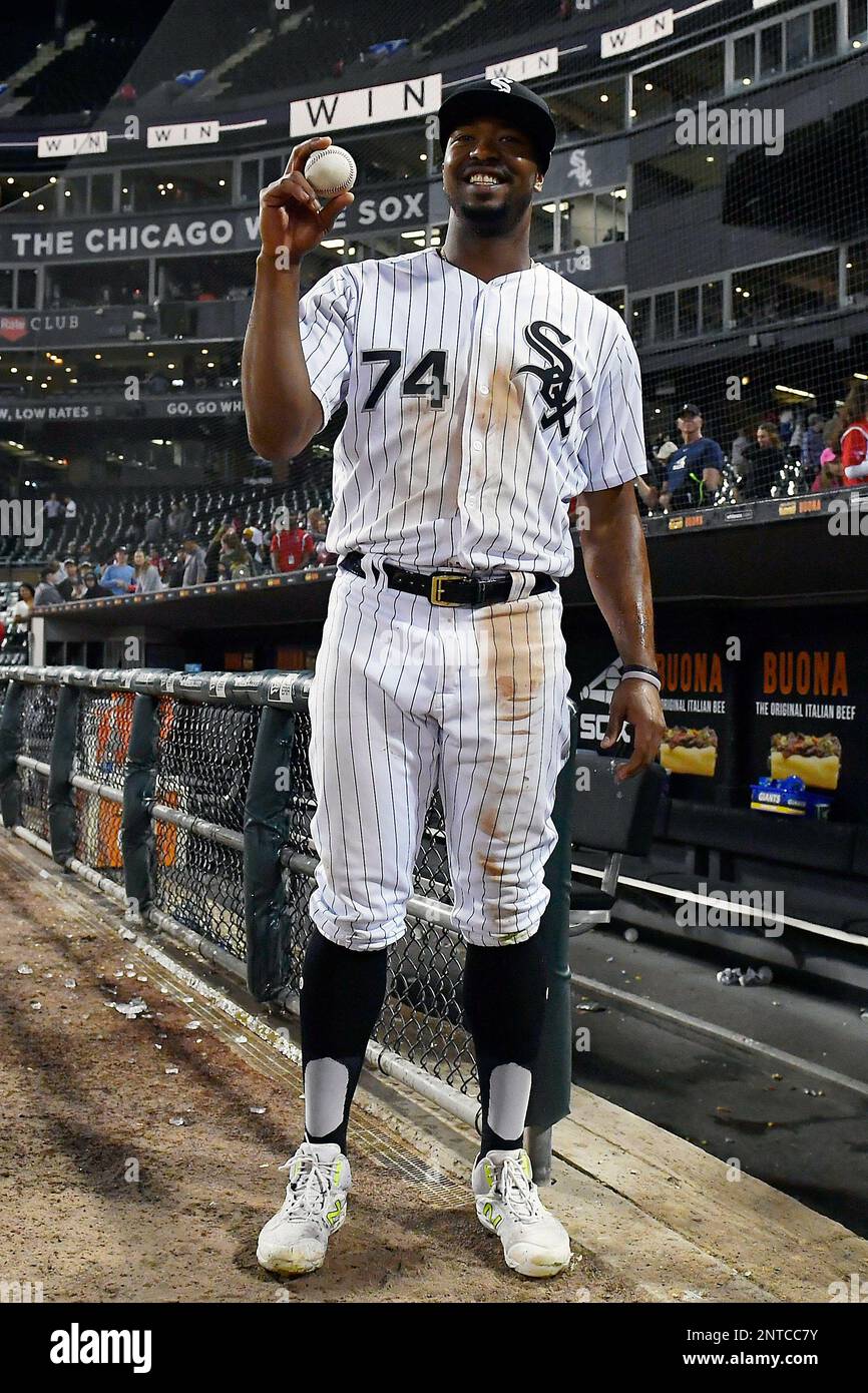CHICAGO, IL - JUNE 11: Chicago White Sox left fielder Eloy Jimenez (74 ...