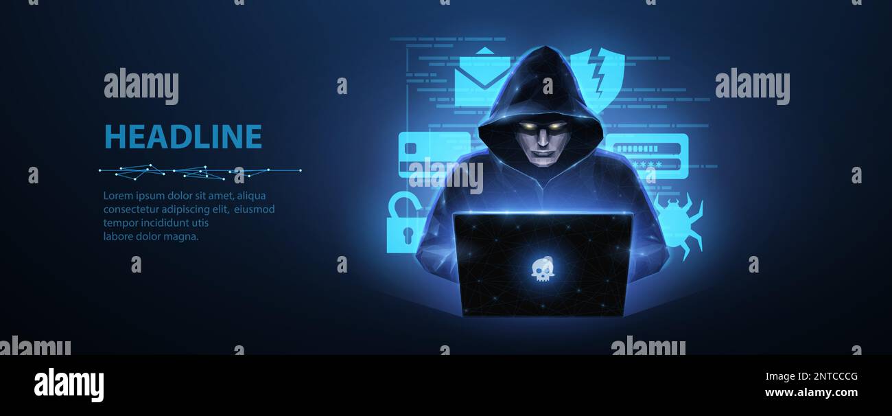 Hacker behind computer Stock Vector Images - Alamy