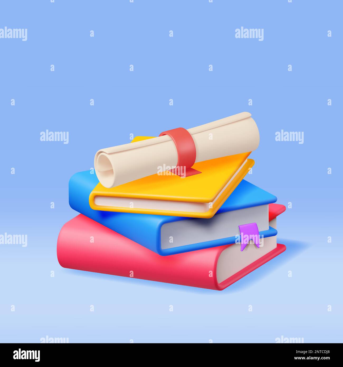3D Graduation Diploma and Stack of Books Stock Vector Image & Art - Alamy